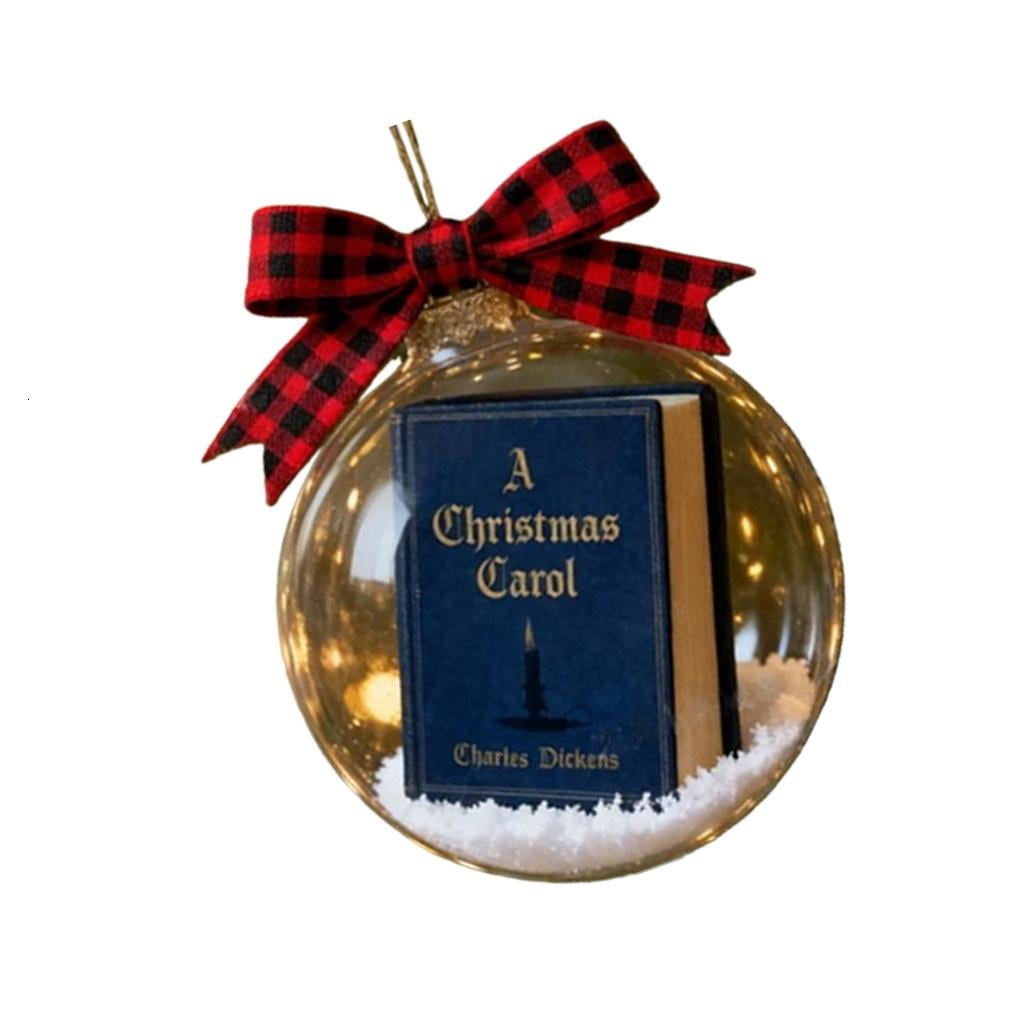 MOMOJIA Clear Book Pendant Durable Materials Christmas Carol Themed Tree Decors - Walmart.com