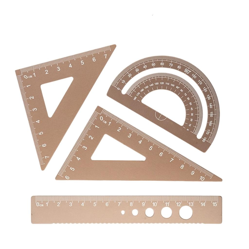 MOMOJIA Complete Mathematics Set with 4 Aluminum Rulers Featuring ...