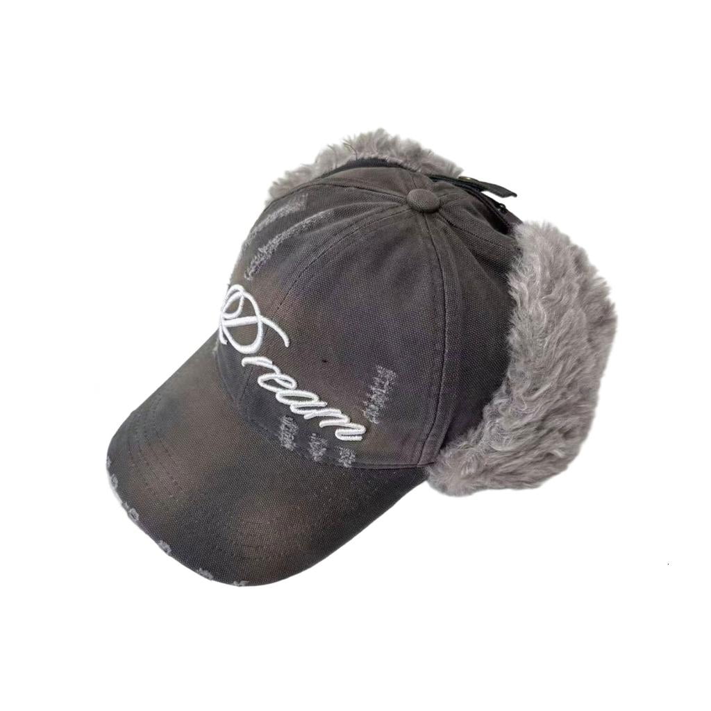 MOMOJIA Cotton Embroidered Ear Flap Baseball Cap with Korean Styles ...