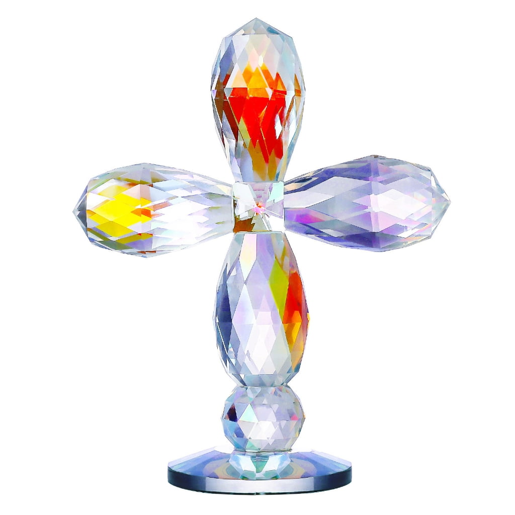 MOMOJIA Crystal Crosses Standing Crucifix Sculpture for Home or Office ...