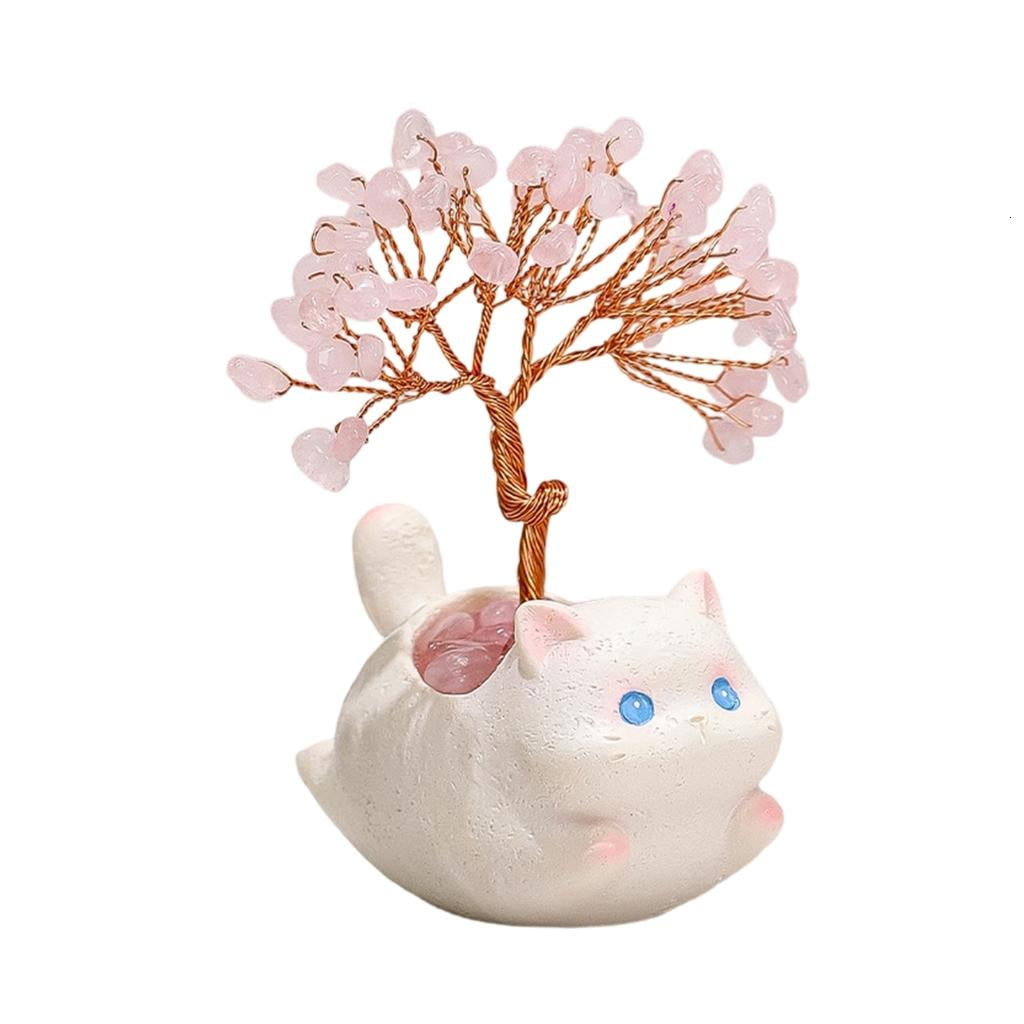 MOMOJIA Crystal Tree with Cartoon Bonsais Quartzs Crystal Money Tree ...