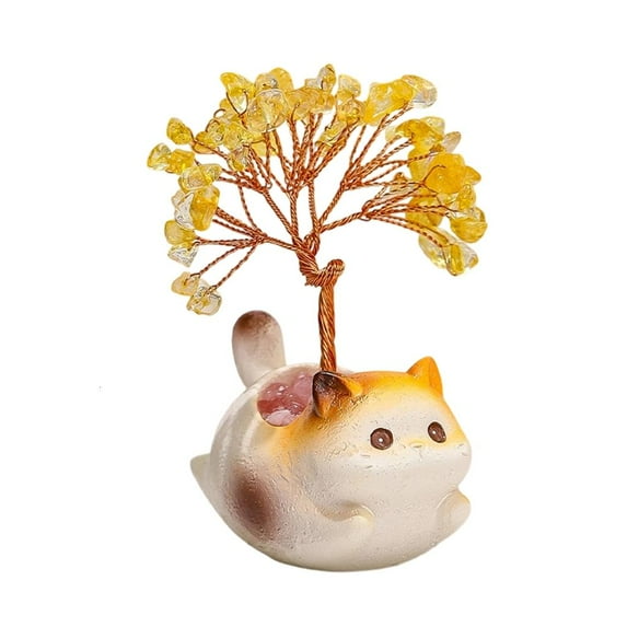 MOMOJIA Crystal Tree with Cartoon Bonsais Quartzs Crystal Money Tree ...