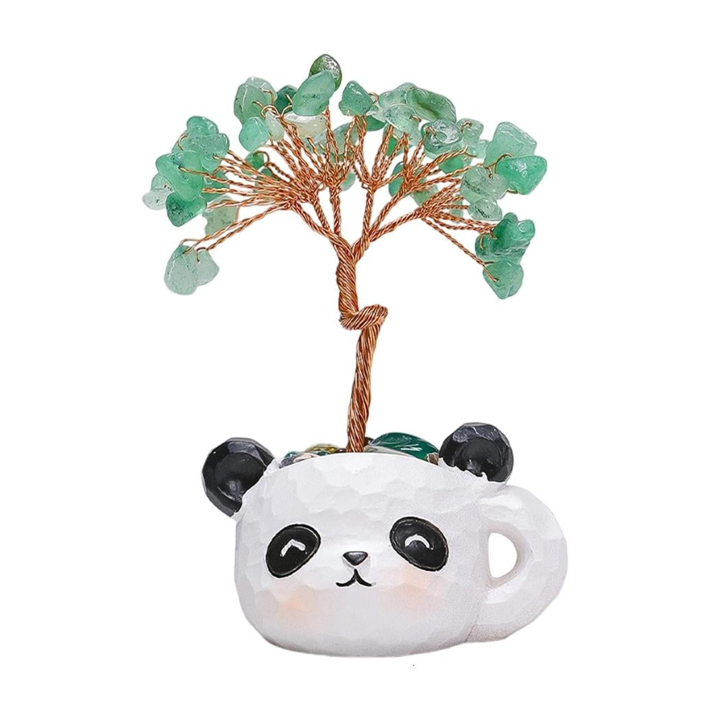 MOMOJIA Crystal Tree with Cartoon Bonsais Quartzs Crystal Money Tree ...