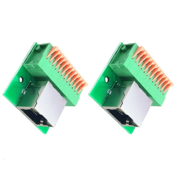 MOMOJIA DIN Rail Mountable RJ45 Ethernet Port Terminals Connectors LED ...