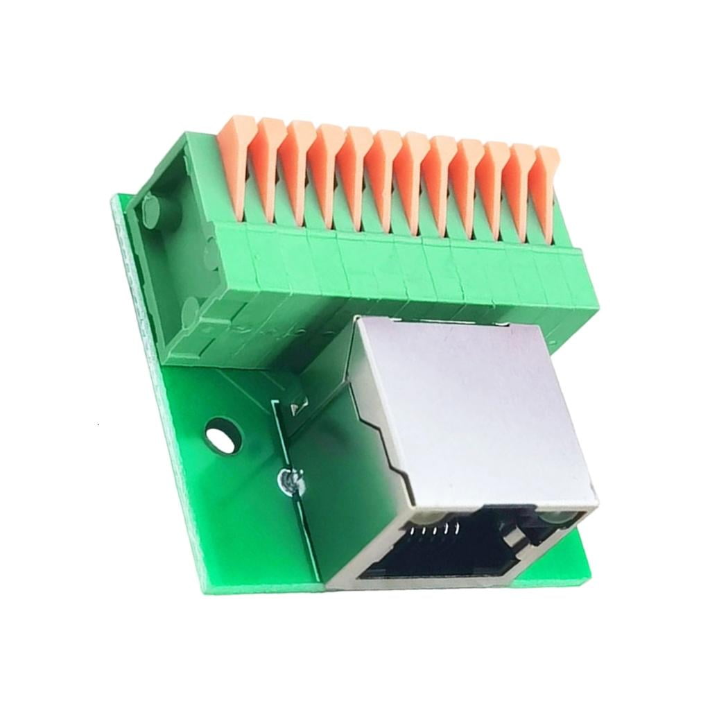 MOMOJIA DIN Rail Mountable RJ45 Ethernet Port Terminals Connectors LED ...