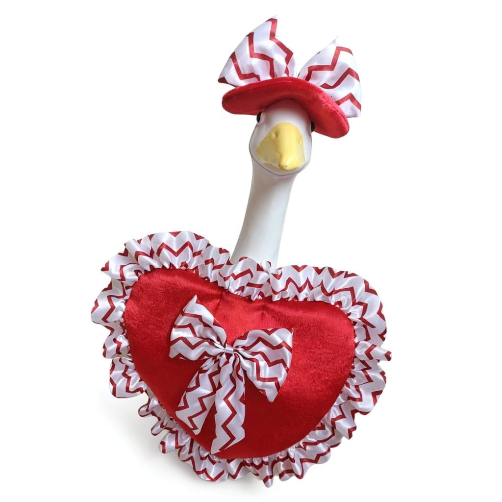 MOMOJIA Decorative Valentine Geese Figure For Doorstep Patios Indoor ...