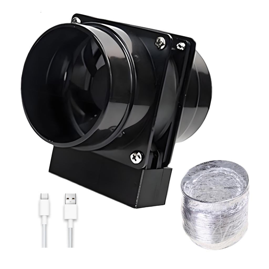 MOMOJIA Double Airflows Desktop Exhaust Fan USB Powered 3 Speed ...