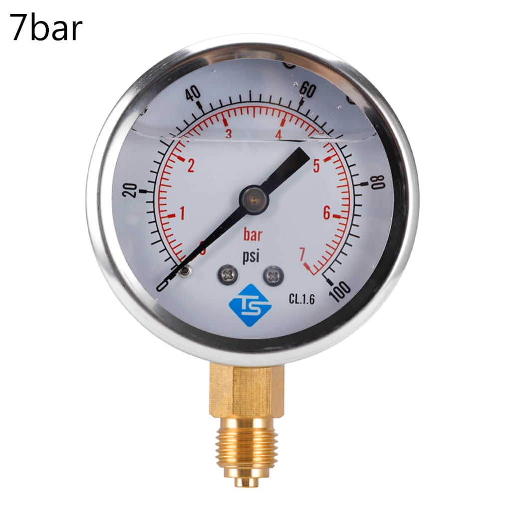 MOMOJIA Dual Scale Pressure Gauge with Brass Internals 1/4" BSP Bottom ...