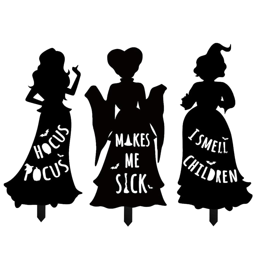 MOMOJIA Eerie Witch Garden Stake Insertion Halloween Outdoor Yard Sign ...