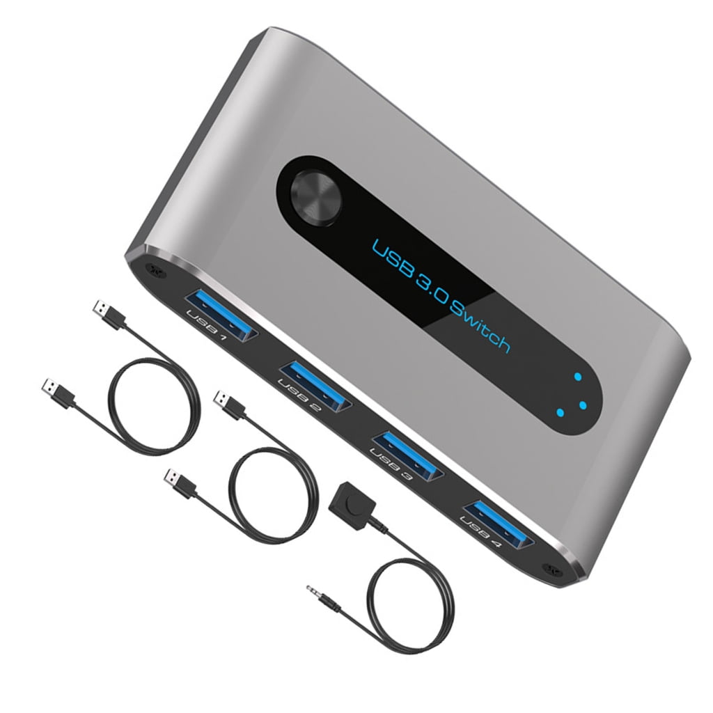 MOMOJIA Efficient USB Switcher Box 2X4 for Two Computers to Share Four ...