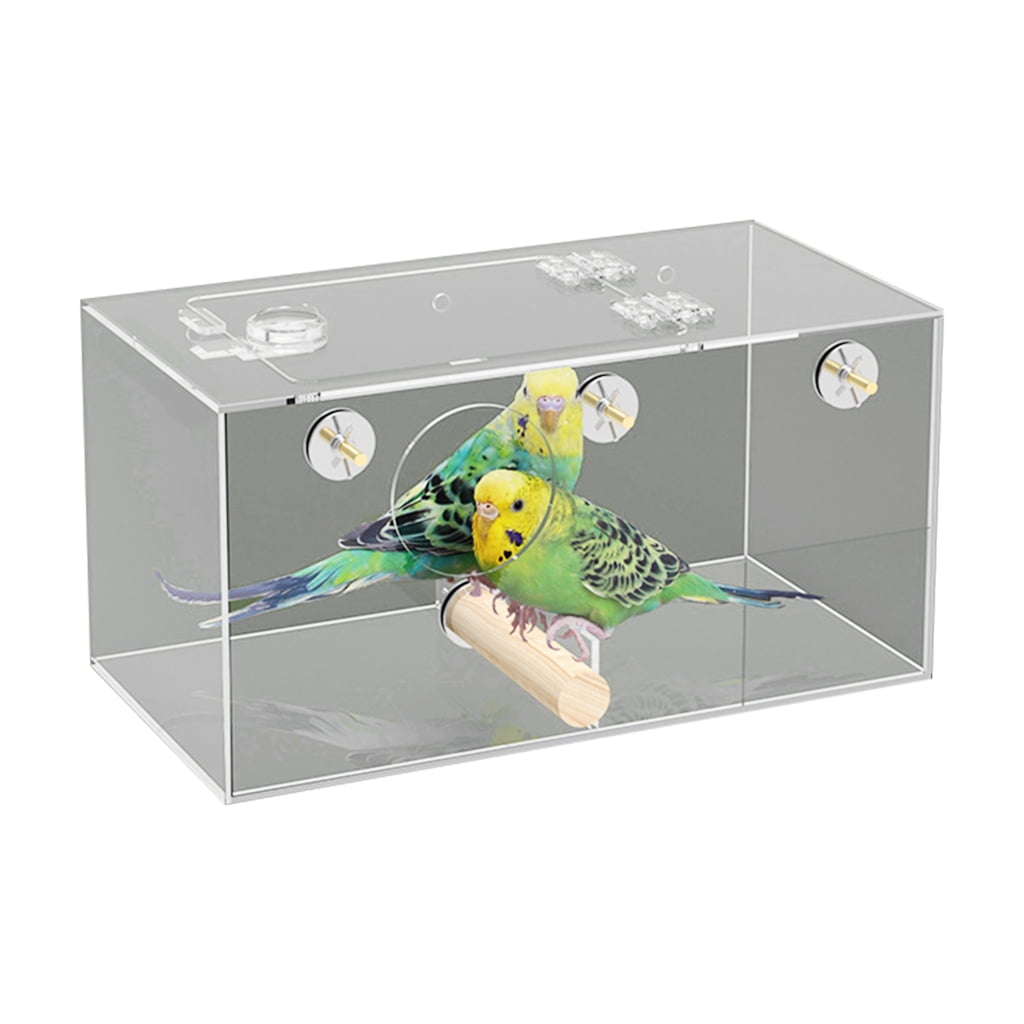 MOMOJIA External Bird Breeding House Bird Food Feeding Box with Perches ...