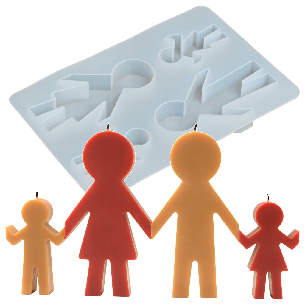 MOMOJIA Family of Four Statue Silicone Molds for Candle Soap Making ...