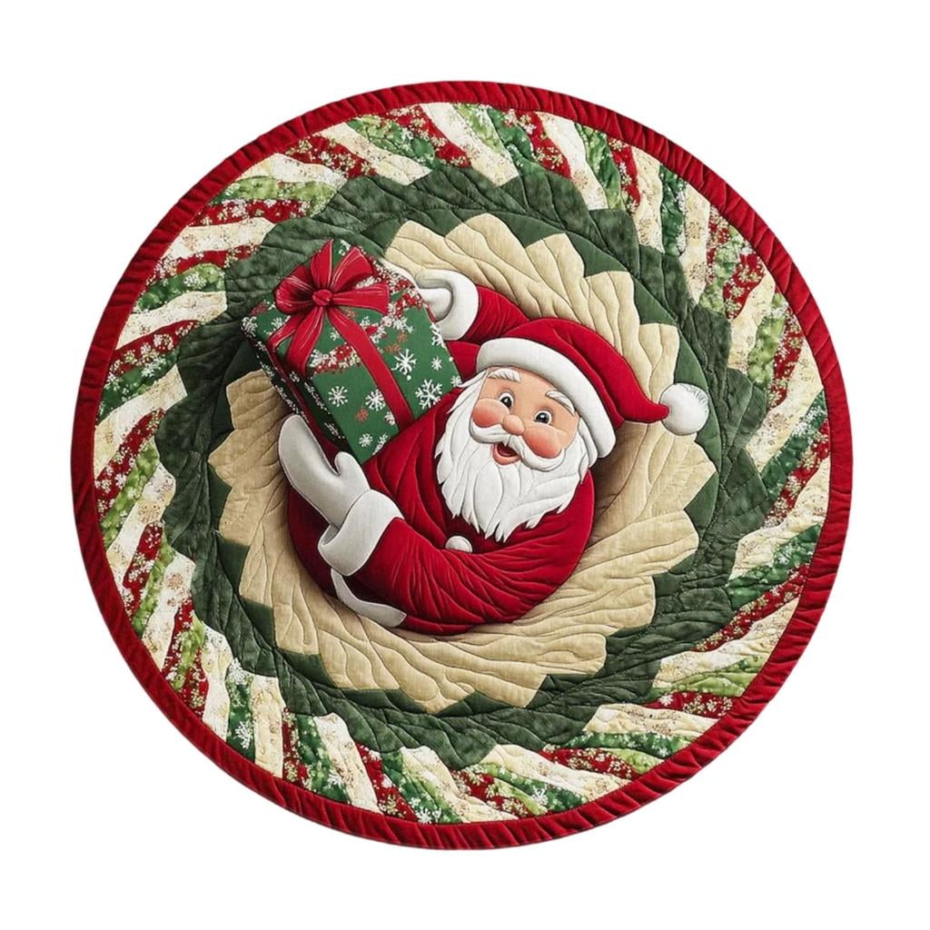 MOMOJIA Festives Holiday Themed Round Carpet Soft Polyester 3D Optical ...