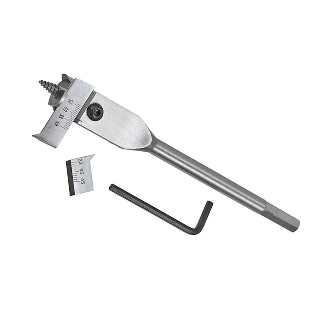 MOMOJIA Flat Wood Boring Spade Drill Bit Kit, Easy Adjust Hex Shank ...