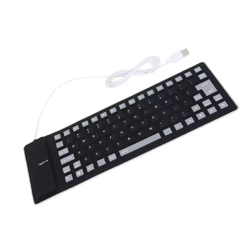 MOMOJIA Foldable 85 Key Silicone Keyboards USB Wireds Rolls up for Quiet Typing on Laptops and ...