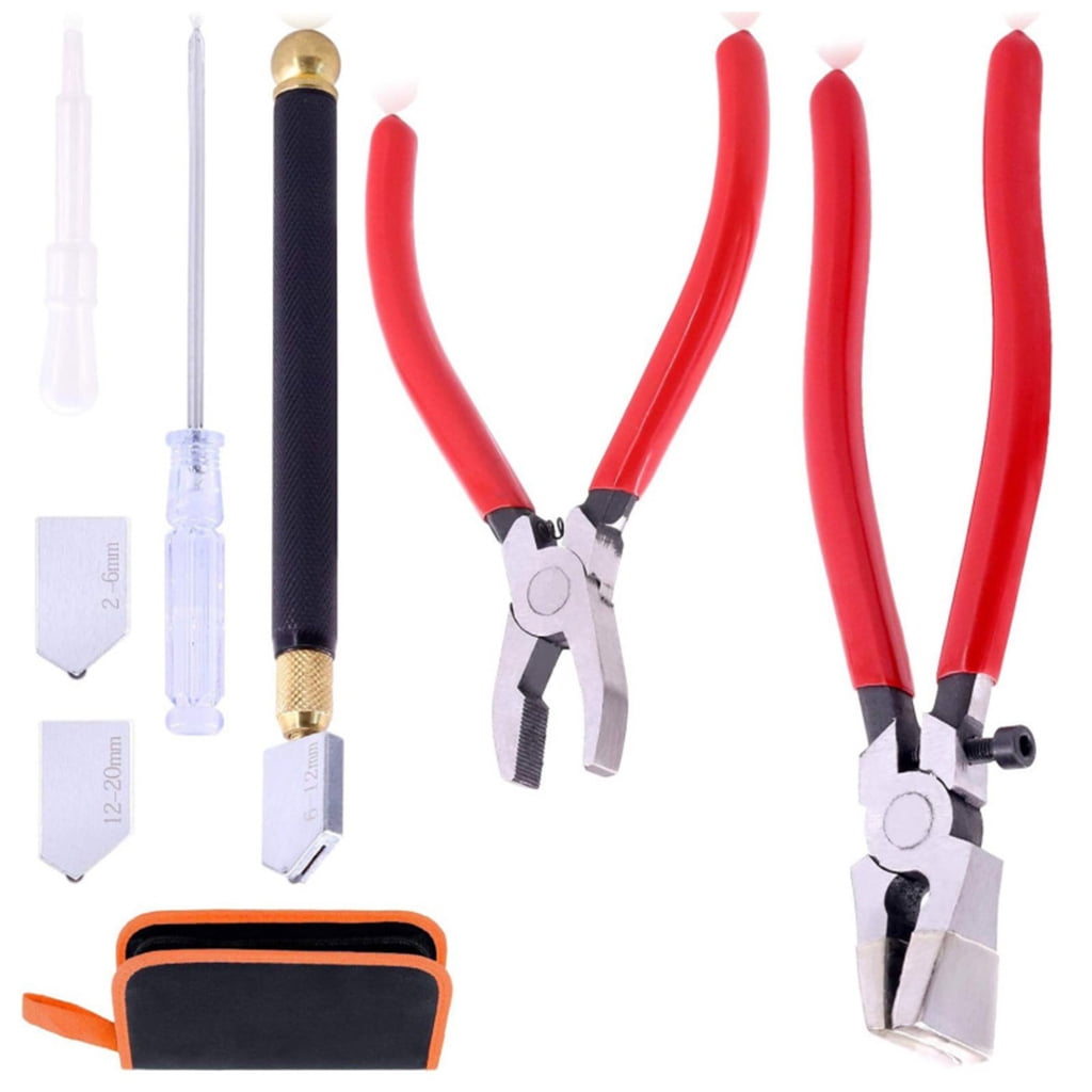 MOMOJIA Glass Cutting Tool Set Kits Glass Nipper Glass Running Plier ...