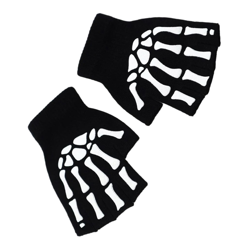 MOMOJIA Glowing Halloween Skeleton Gloves C0sp1ay Party Dressingup ...