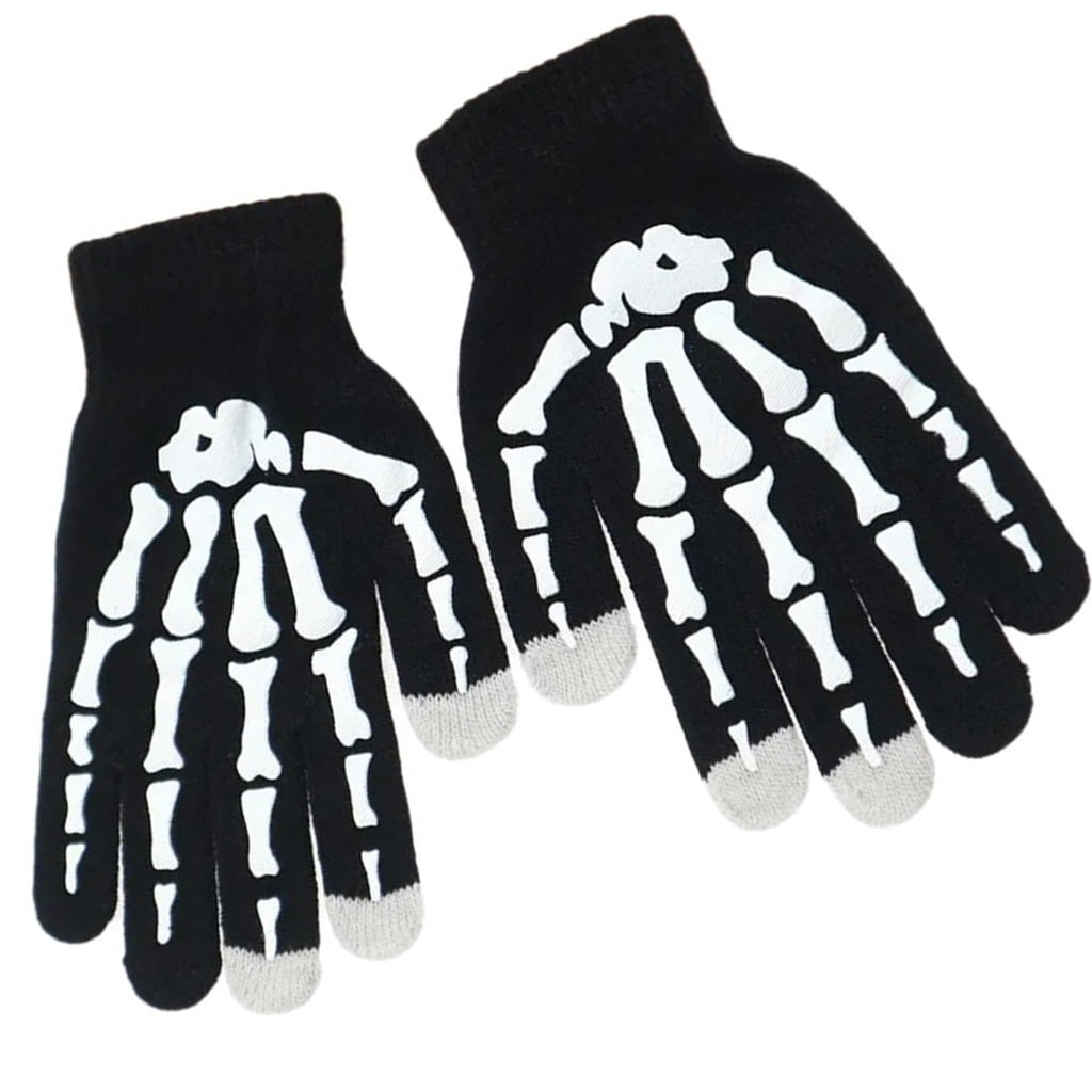 MOMOJIA Glowing Halloween Skeleton Gloves C0sp1ay Party Dressingup ...