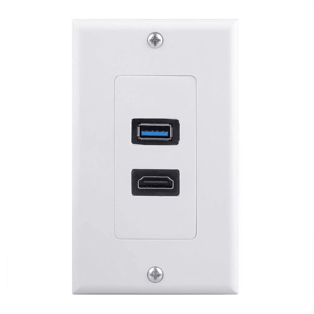 MOMOJIA HDTV USB3.0 Wall Plate Ethernet Face Plate for Quick Plugs and ...