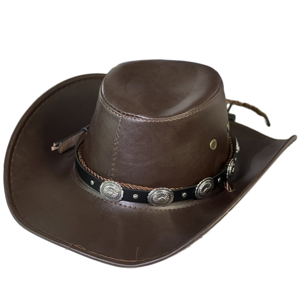 MOMOJIA Handmade Cowboy Hat with Ethnic Style Belt Wide Brim Cowboy Hat ...