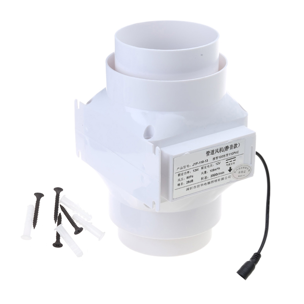 MOMOJIA High Efficiency Duct Ventilation Fan Low Noise 12V For House ...