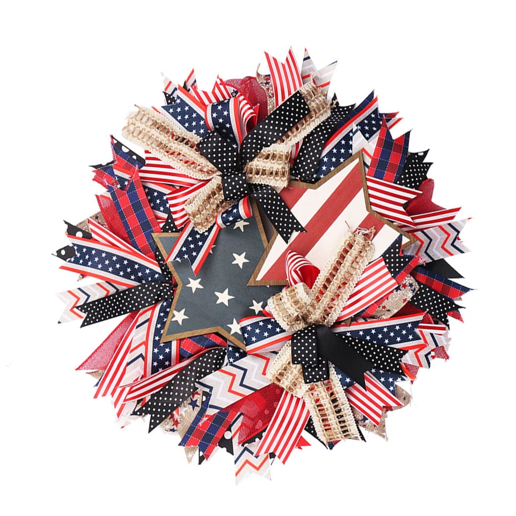 MOMOJIA Independence Day Wreath Decorative Hangable Wreath Crafts ...