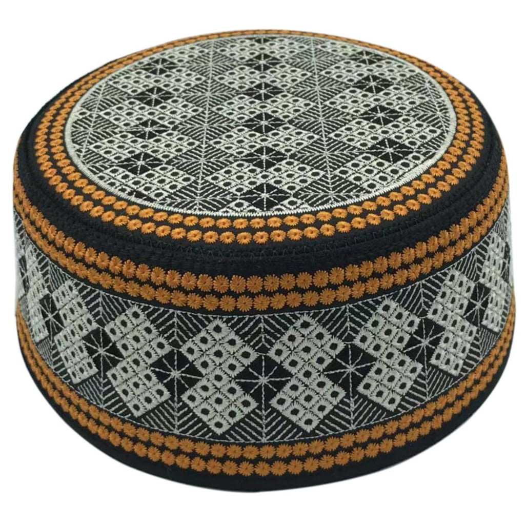 MOMOJIA Islamic Hat Round Jewish Hats Indian Cotton TurbanSku11Hat ...