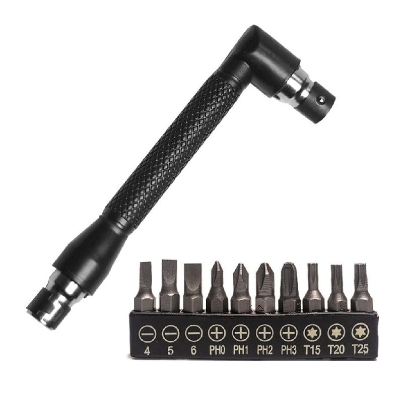 MOMOJIA L-shaped 1/4 Socket Wrench Screwdriver Bit Tool Set for Home ...
