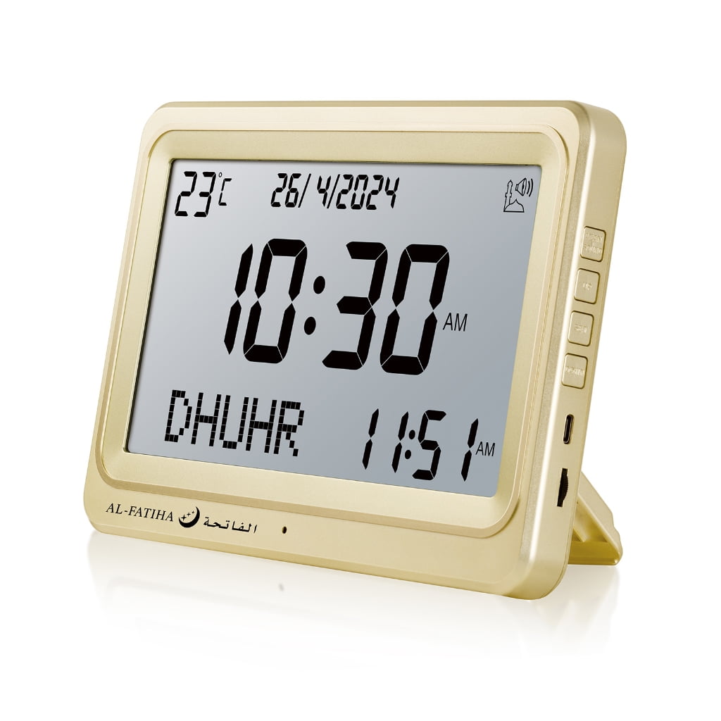 MOMOJIA LCD Azan Time Clock Double Speak Designs Portable Prayer Prayer Alarm Clock ABS Clock ...