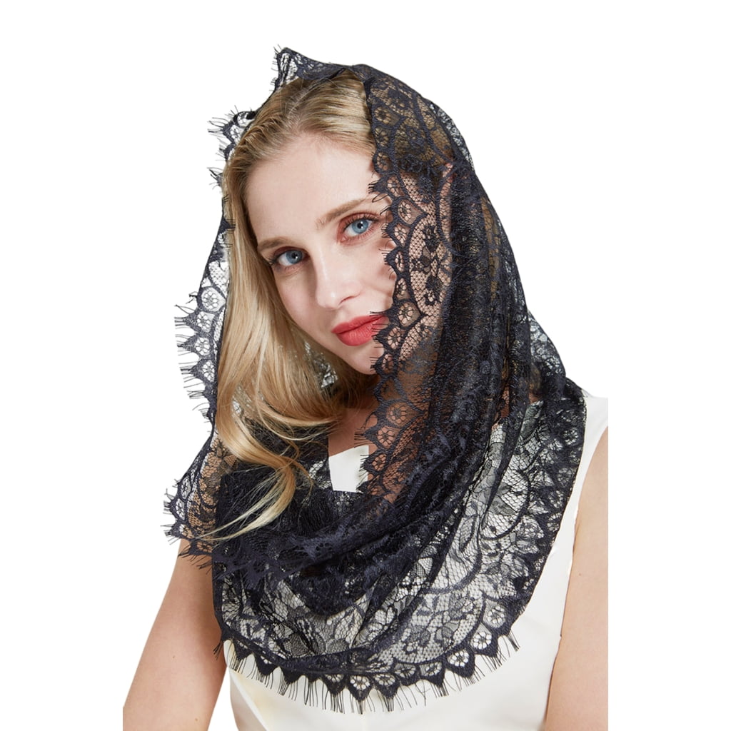 MOMOJIA Lace Chapel Veil Scarf Mantilla Veil Catholic Church Veil Lace ...