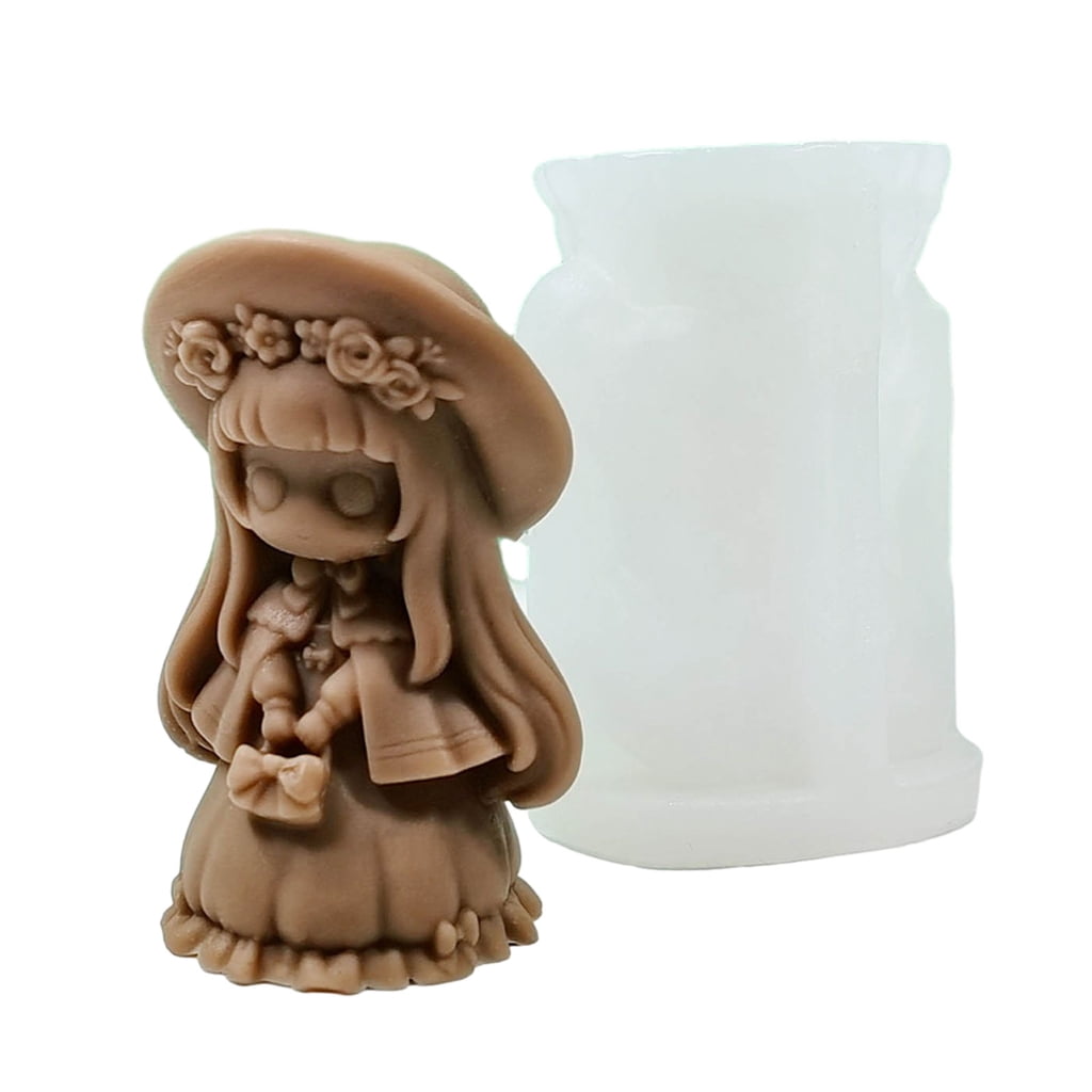 MOMOJIA Little Girl Silicone Mold 3D Fairy Candle Mold DIY Aromatherapy ...