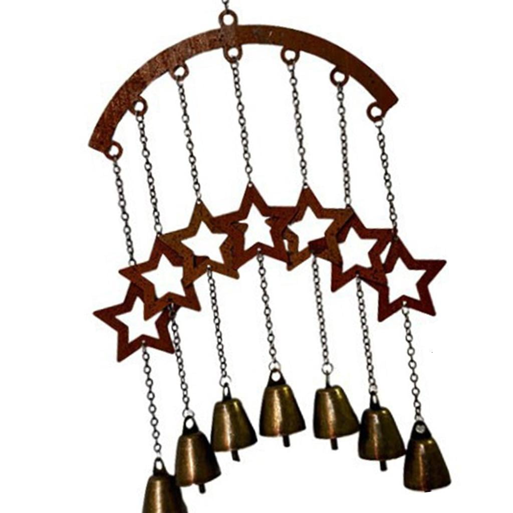 MOMOJIA Lucky Heart Hanging Metal Heart Decoration Unique Five Pointed ...