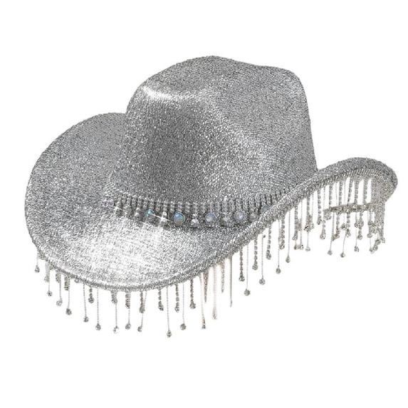 MOMOJIA Luxurious Bride Hat Sparkly Cowboy Hats Rhinestones Panama Hat ...