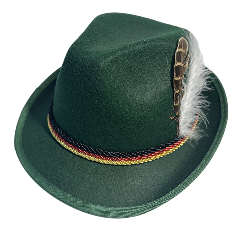 MOMOJIA Male Carnivals Derby Hat withFeat--Festival Soft Fedora Cap ...