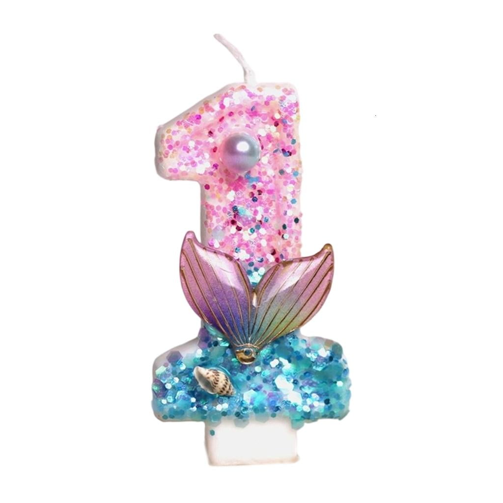 MOMOJIA Mermaids Themed Wax Number Candle For Birthdays Ocean Theme ...
