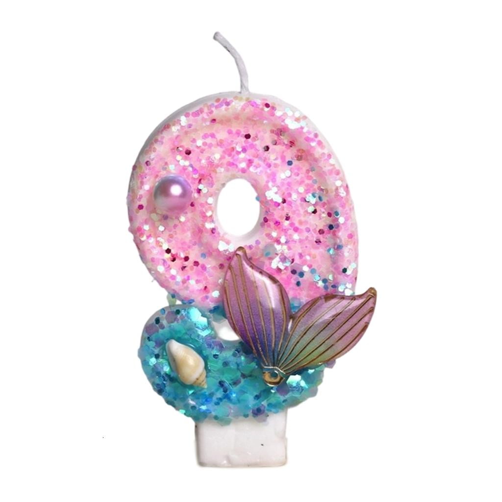 MOMOJIA Mermaids Themed Wax Number Candle For Birthdays Ocean Theme ...