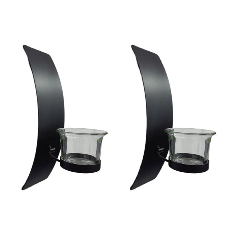 MOMOJIA Metal Wall Mounted Holders with Tealight Glass Cup Container ...