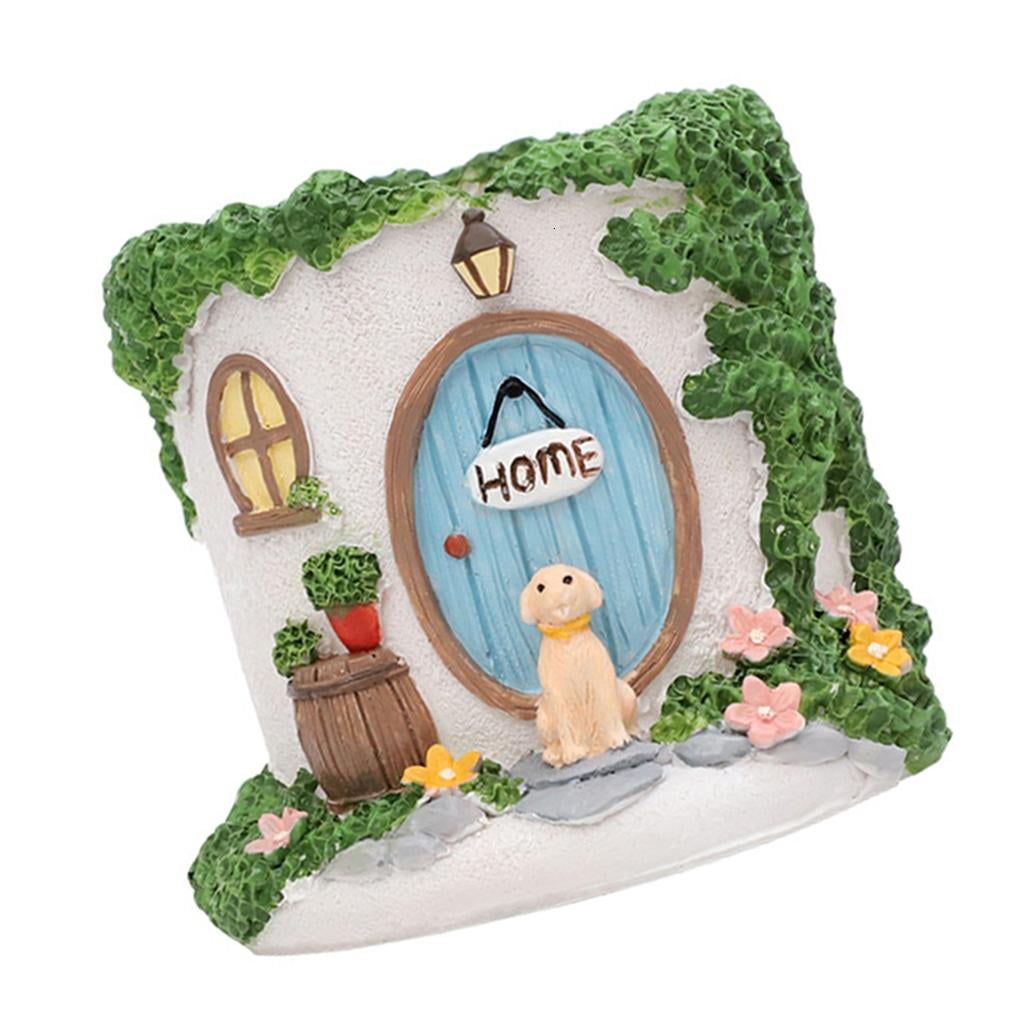 MOMOJIA Mini Villa Shape Plant Pot Basins Includes Drainage Holes Cream ...