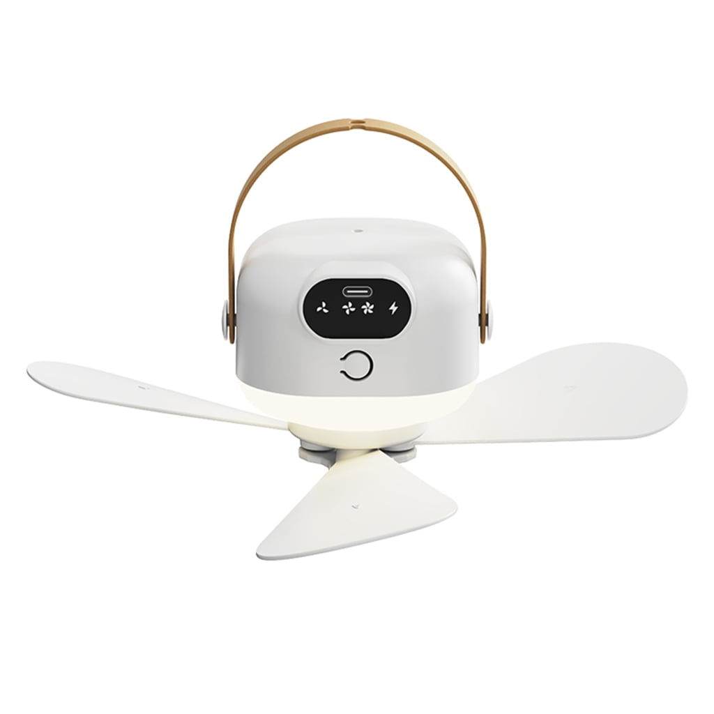 MOMOJIA Outdoor Camping Portable Ceiling Fan With LED Light 3 Speed ...