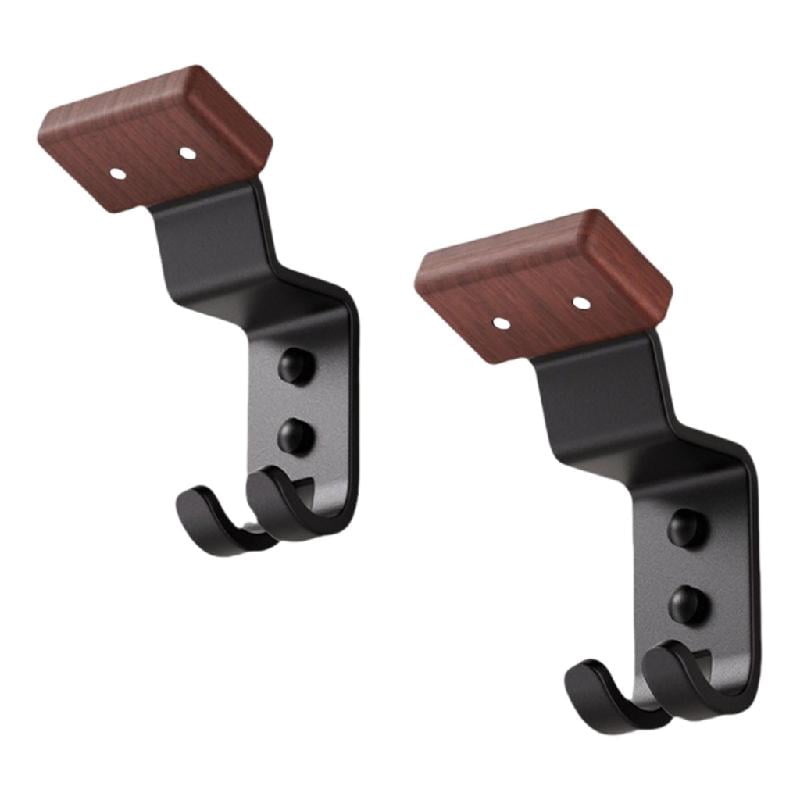 MOMOJIA Pack of 2 Practical Wall Mount Helmets Hanger Solid Wood Steel ...