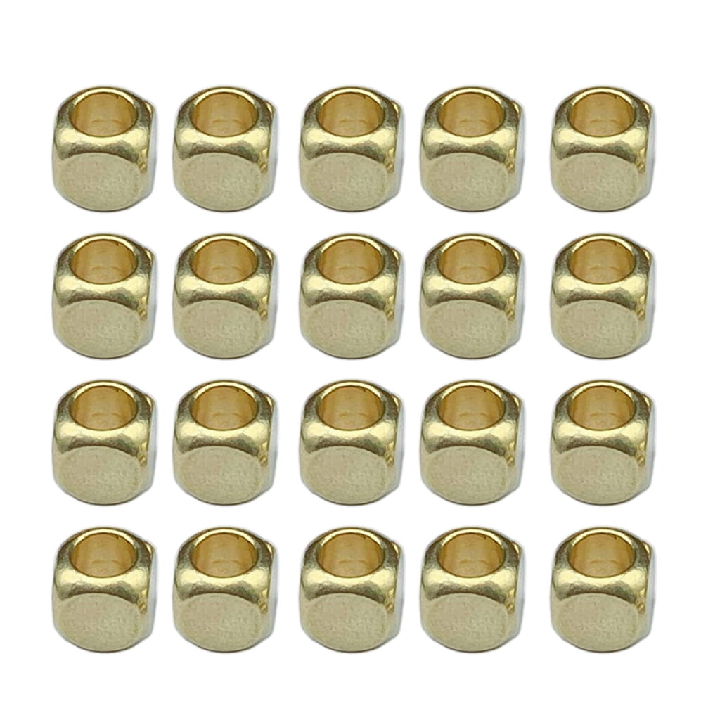 MOMOJIA Pack of 20 Round/Square Brass Paracord Lanyard Beads for ...
