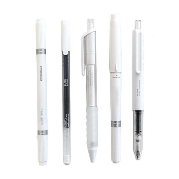 MOMOJIA Pack of 5 0.5mm Quiet Clicks Gel Pen Quick Drying Ink Smooth ...