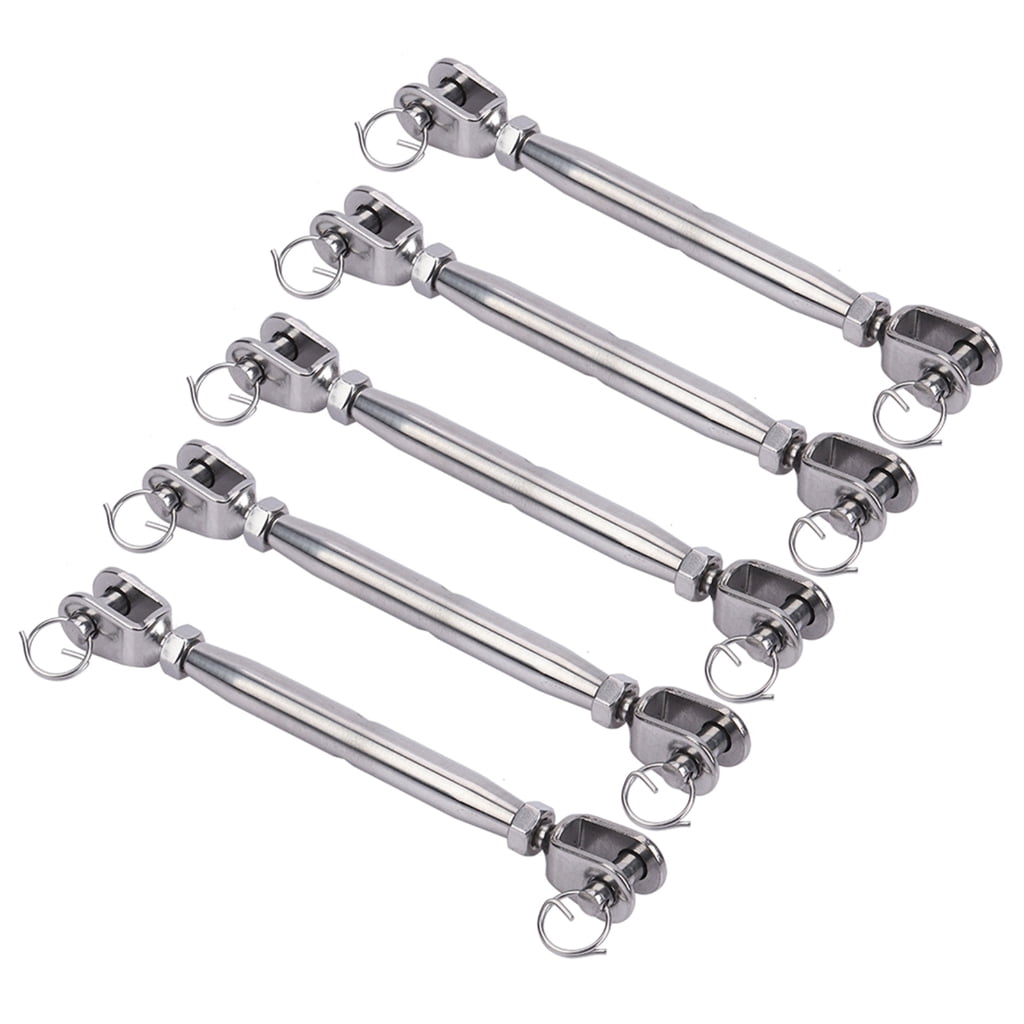 MOMOJIA Pack of 5 Stainless Steel Turnbuckles with Clevis Jaw, Cable ...