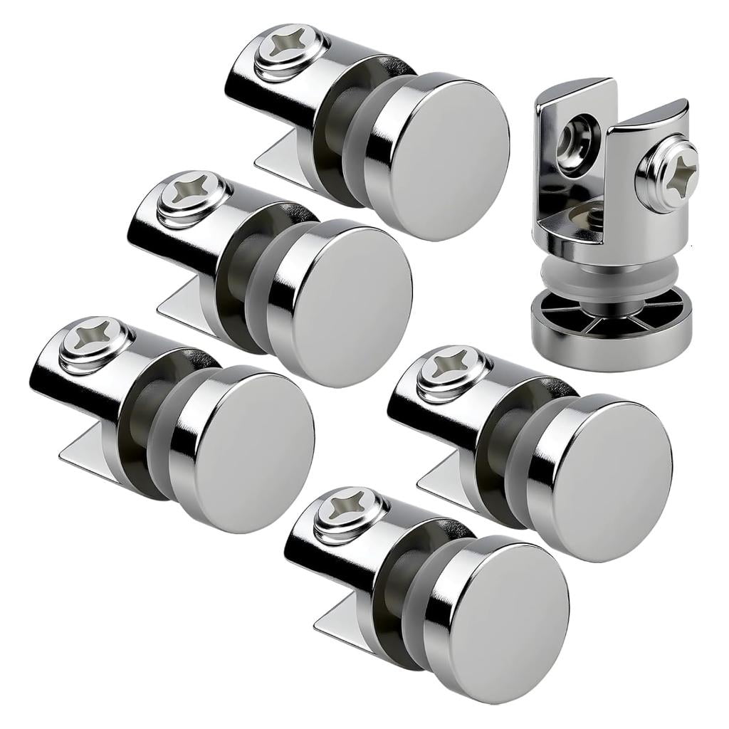MOMOJIA Pack of 6 Single Side Glass Clamps Glass Shelf Brackets for 5 ...