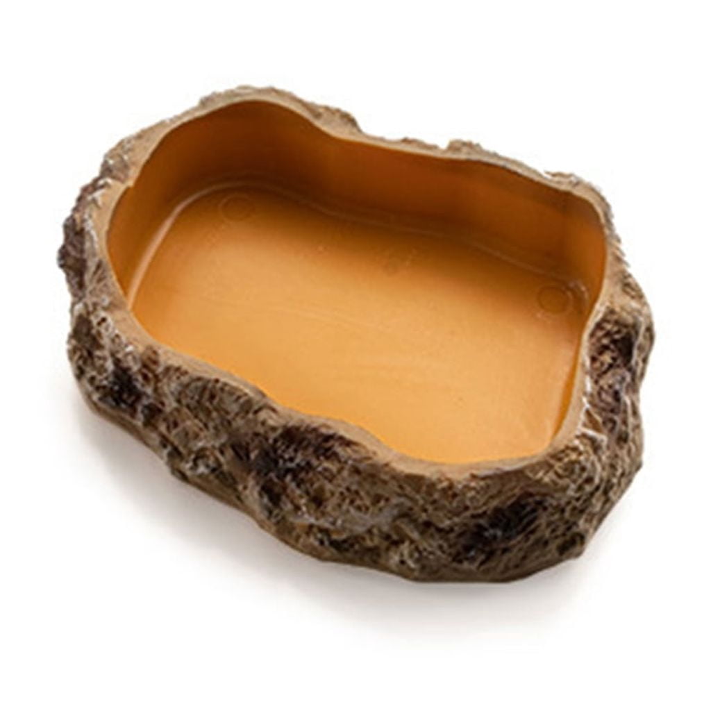 MOMOJIA Pet Bowl Simulation Rock Escape Proof Food Bowl Reptiles ...
