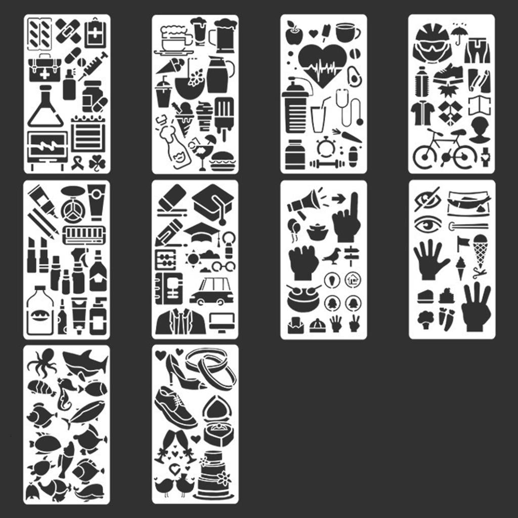 MOMOJIA Portable A6 Sketching Guide Art Journal Stencils Set Durability ...