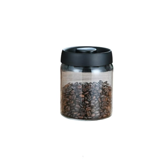 MOMOJIA Press Lock Coffee Storage Container Air Tight Glass Jar With ...