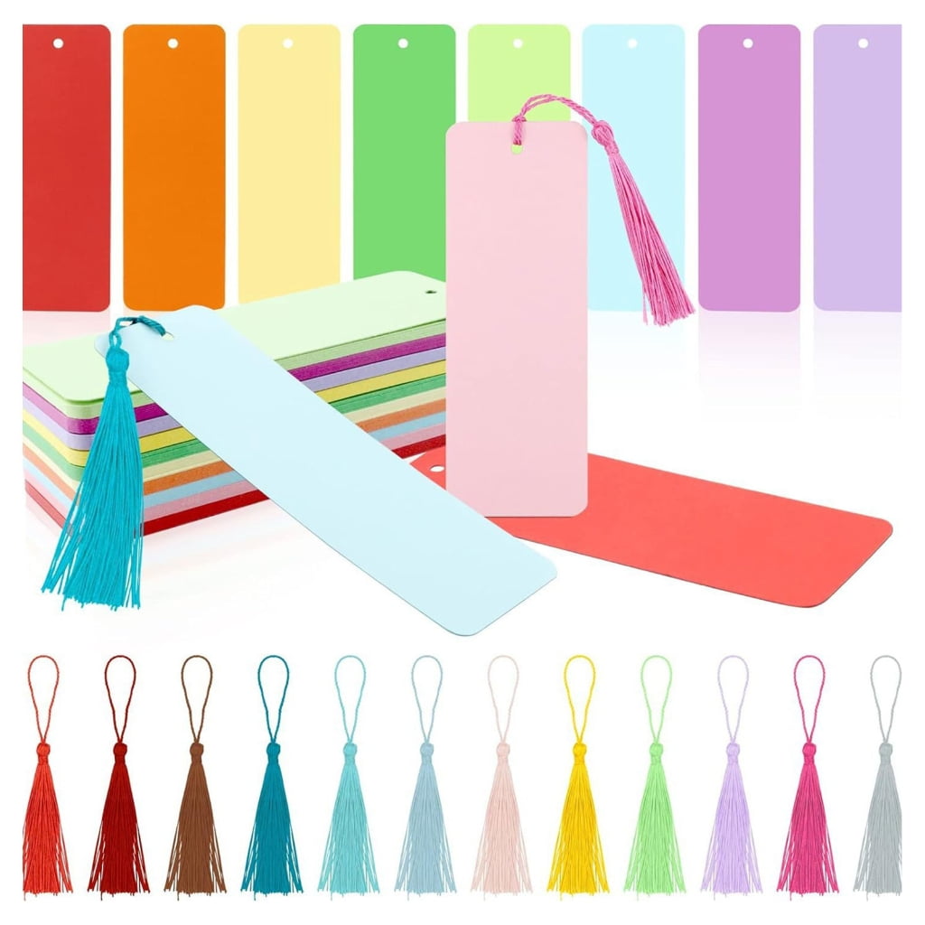 MOMOJIA Rectangle Book Marks Label with Colorful Tassels Party ...