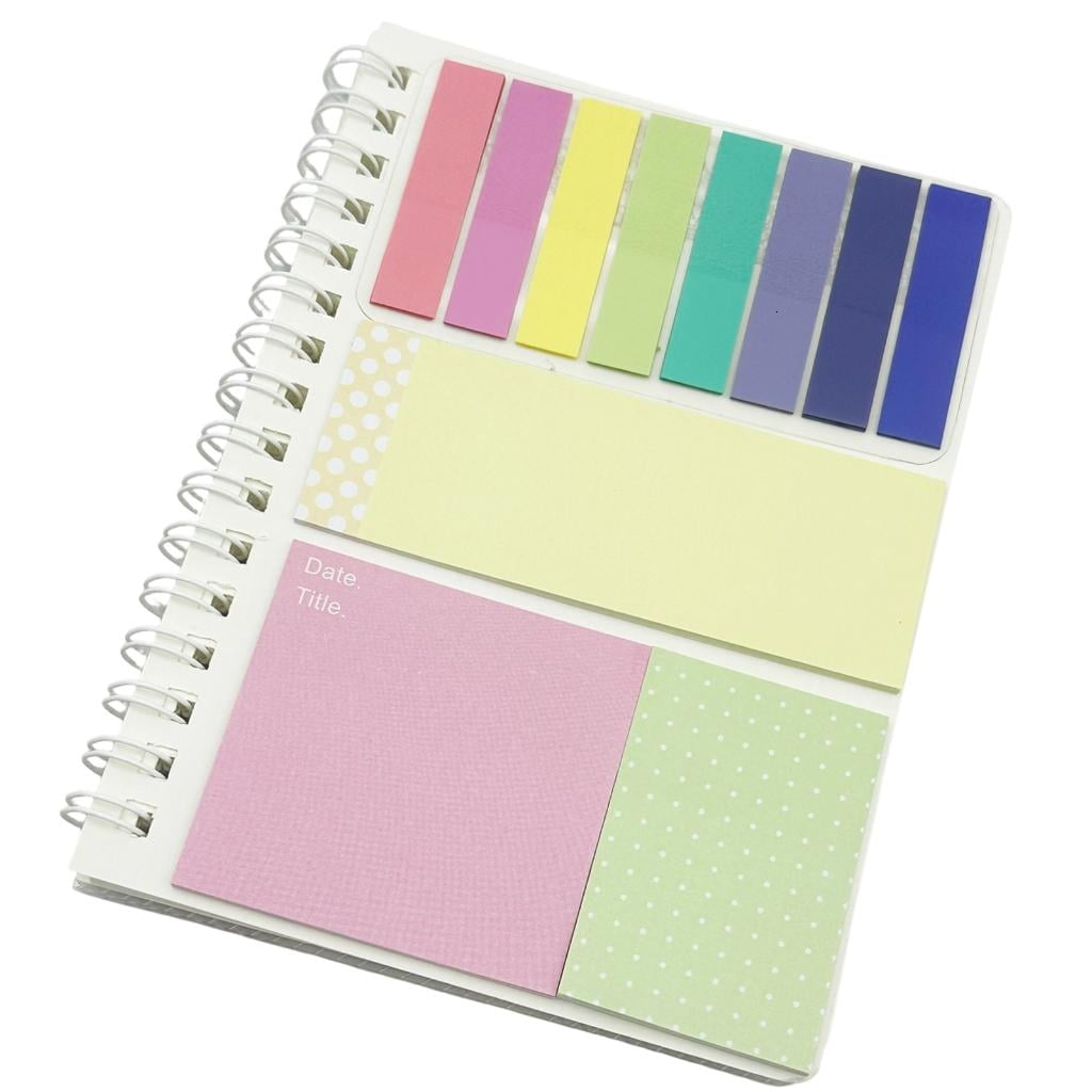 MOMOJIA Refillable Notebook and Adhesive Note Set Lined Notepads with ...