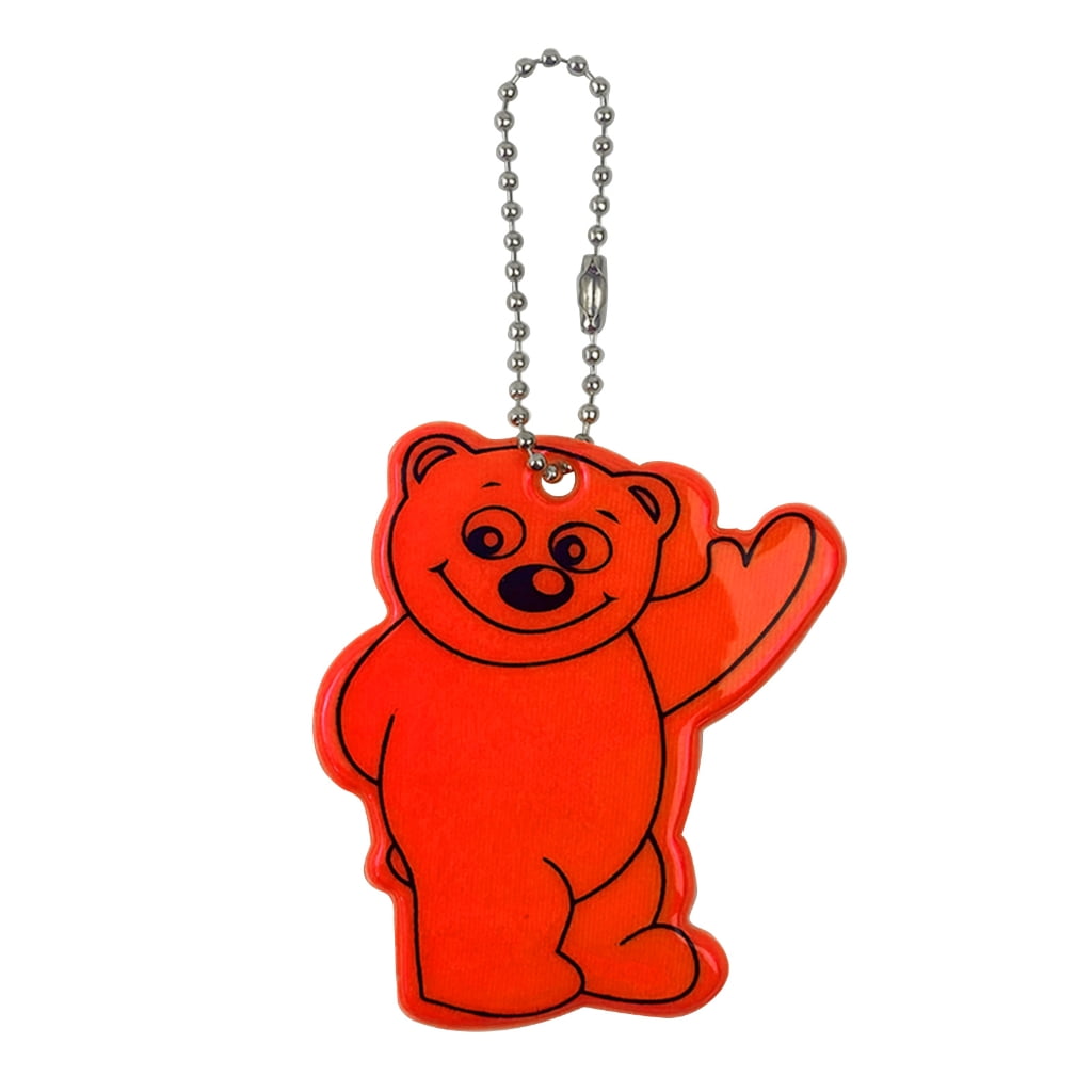 MOMOJIA Reflective Bear PVC Keychain Tags, Bright Tags for Bag Backpack ...